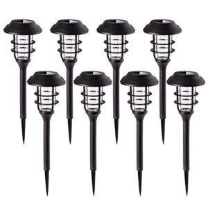 GIGALUMI Solar Pathway Lights Outdoor, 8 Pack Bright Solar Lights, Yard Lights Outdoor Solar Powered, Waterproof AUTO ON/Off Solar Garden Lights for Pathway, Landscape, Walkway, Driveway (Cold White)