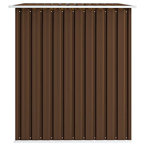 Garden Metal Storage Shed | Outdoor Tool Shed Storage Room with Vents | Storage Sheds with Door for Outside Patio Backyard Yard Lawn | Brown Galvanized Steel 101.2" x 80.7" x 70.1"