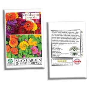 "Zin Master Mix" Zinnia Seeds for Planting, 200+ Flower Seeds Per Packet, (Isla's Garden Seeds), Non GMO & Heirloom Seeds, Botanical Name: Zinnia elegans, Great Home Garden Gift