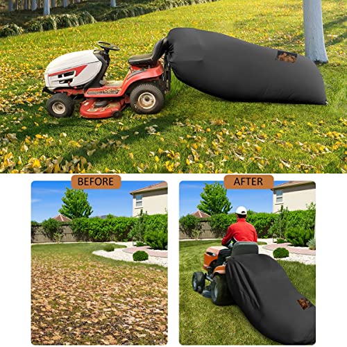 Upgraded Lawn Tractor Leaf Bag Grass Catcher Bag Garden Leaf Bag 6.6x4.3 ft Wear-Resistant Foot Standard Large Capacity Lawn Mower Grass Bag Fast Leaf Collection for All Lawn Tractor