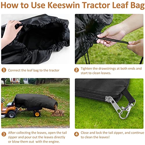 Upgraded Lawn Tractor Leaf Bag Grass Catcher Bag Garden Leaf Bag 6.6x4.3 ft Wear-Resistant Foot Standard Large Capacity Lawn Mower Grass Bag Fast Leaf Collection for All Lawn Tractor