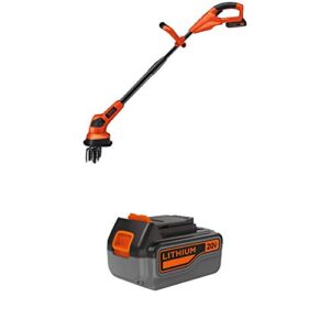 black+decker 20v cordless garden cultivator/tiller with extra lithium battery 3.0 amp hour (lgc120 & lb2x3020-ope)