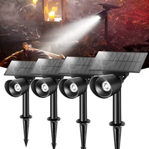 linkind outdoor solar lights, solar spot lights outdoor with 24° beam angle 6500k daylight white, solar landscape spotlights for yard outside garden house, 4 pack