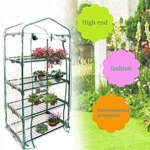 Mini Greenhouse Transparent PVC Cover Portable Small Greenhouses Cover wih Roll-Up Zipper Door, Waterproof Garden Green House Tent(Iron Stand not Include)