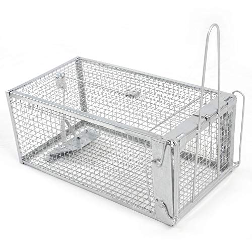 H&B Luxuries Rat Trap - Humane Live Animal Cage for Rat Mouse Hamster Mole Weasel Gopher Chipmunk Squirrels and More Rodents (Small)