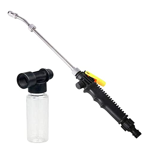 High Pressure Power Washer for Garden & Car Cleaning - 2-in-1 High Pressure Cleaning Tool,Jet Nozzle for Garden Hose,Metal High Pressure Power Garden Sprinkle,Water Hose Nozzle (72cm+foam Jug)