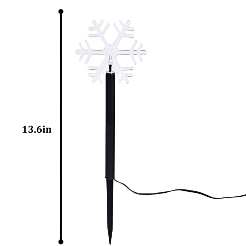 White Solar Christmas Pathway, Snowflake Lights with Stake Outdoor Waterproof, 5-LED Decorative Lights for Garden Yard Street Pathway Park Christmas Wedding