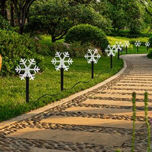 White Solar Christmas Pathway, Snowflake Lights with Stake Outdoor Waterproof, 5-LED Decorative Lights for Garden Yard Street Pathway Park Christmas Wedding