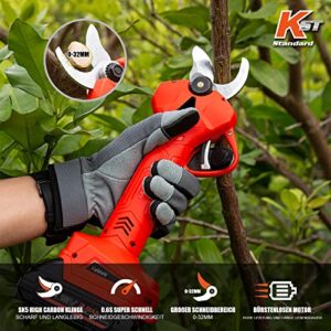 Electric Pruning Shears, Kebtek Professional 18V Cordless Pruner Battery Powered Tree Branch Cutter with 2 Pack 2Ah Lithium Batteries Brushless Motor- 32MM (1.26 Inch)