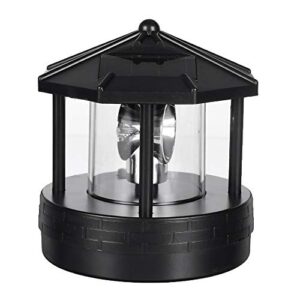 Solar Lighthouse 360 Degree Rotating Solar Lighthouse Led Solar Powered Lighthouse, Lighthouse Lights Outdoor Waterproof Rotating Led Light Garden Decor