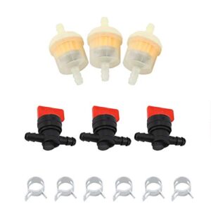 nikou fuel shut off valve – fuel gas tank shut off valves + filters + clamps garden brush cutter lawnmower accessory