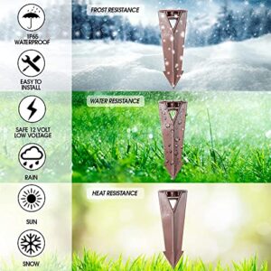 MIK Solutions Plastic Ground Replacement Landscape Light Stake Heavy Duty Direct Burial Light Ground Stakes for Low Voltage Landscape Lights Outdoor Landscape Lighting Ground Spike Garden Lights