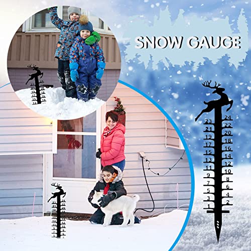 Torpedo Level Magnetic 6 Inches Gift 24cm Snowflake Snow Measuring Instrument Snowmobile Snow Measuring Instrument Metal Snow Measuring Ruler Outdoor Garden Ornament Gas Level (Black, One Size)