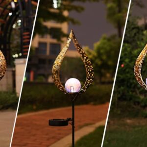 SHICHAO Solar Outdoor Waterproof Lights, Cracked Glass Ball Light for Garden Decoration, can be Given to Friends as Christmas Day Party Landscape Decoration.