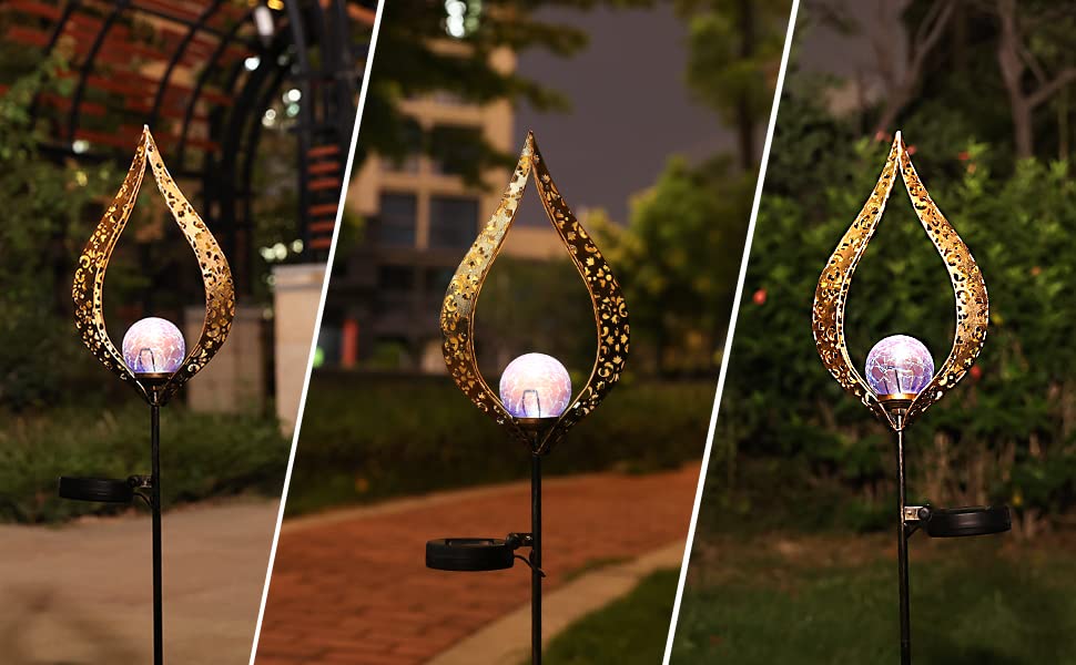 SHICHAO Solar Outdoor Waterproof Lights, Cracked Glass Ball Light for Garden Decoration, can be Given to Friends as Christmas Day Party Landscape Decoration.