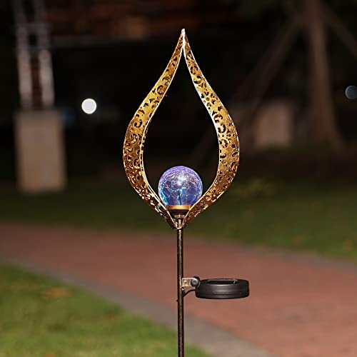 SHICHAO Solar Outdoor Waterproof Lights, Cracked Glass Ball Light for Garden Decoration, can be Given to Friends as Christmas Day Party Landscape Decoration.