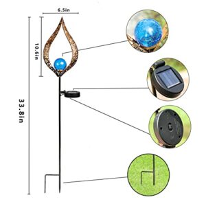 SHICHAO Solar Outdoor Waterproof Lights, Cracked Glass Ball Light for Garden Decoration, can be Given to Friends as Christmas Day Party Landscape Decoration.