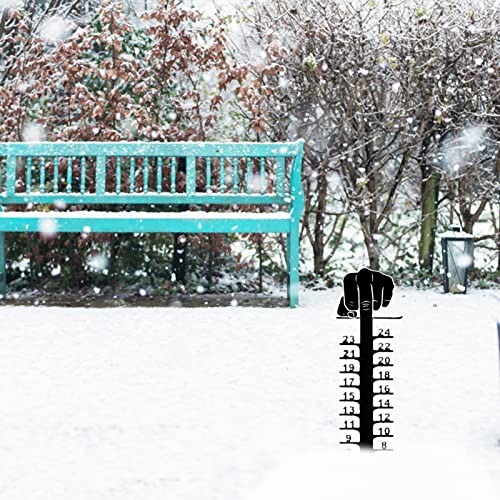 Snowflake Snow Measuring Instrument Snowmobile Snow Measuring Instrument Metal Snow Measuring Ruler Outdoor Garden Ornaments Reference Bit (Black, One Size)