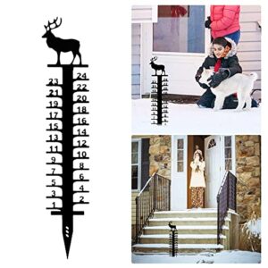 Gift 24cm Snowflake Snow Measuring Instrument Snowmobile Snow Measuring Instrument Metal Snow Measuring Ruler Outdoor Garden Ornament Smart Gauge (Black, One Size)