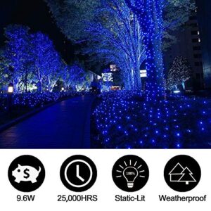 Silvom Blue Christmas Lights, 100 LED Mini Tree Lights, 33ft Xmas Lights, 120V UL Certified Indoor & Outdoor String Lights for Halloween, Christmas Tree, Party, Wedding, Patio, Garden, Home Decoration