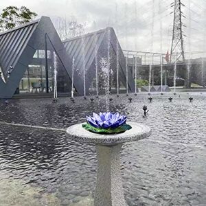 Yhjh Solar Waterscape Garden Floating Flower Fountains for Bird Bath, Fish Tank, Pool Inflatable Swimming Pool Toys (Blue, One Size)