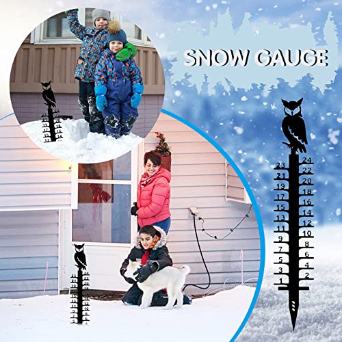 Gift 24cm Snowflake Snow Measuring Instrument Snowmobile Snow Measuring Instrument Metal Snow Measuring Ruler Outdoor Garden Ornament Digital Angle Gauge Magnetic Base (Black, One Size)