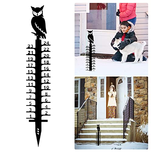 Gift 24cm Snowflake Snow Measuring Instrument Snowmobile Snow Measuring Instrument Metal Snow Measuring Ruler Outdoor Garden Ornament Digital Angle Gauge Magnetic Base (Black, One Size)