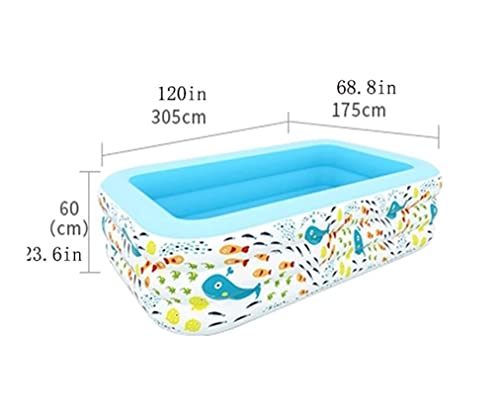 Inflatable Pool Family Pool Inflatable Swimming Pool Rectangular Blow Up Pool for Adults, 305 X 175 X 60 Cm Paddling Pool for Garden Summer Water Party (Size : 305cm*175cm*60cm)