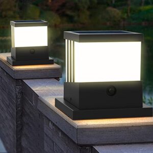 linqelly solar post cap light, 4×4 5×5 6×6 solar post cap outdoor, ip65 waterproof fence deck post cap lights solar powered 3 modes solar post light for deck garden patio fence 2 pack