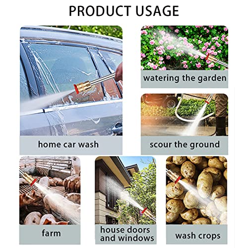 21V Cordless Car Wash Machine with Accessories Portable Electric Pressure Washer with Water Tank for Cars Gardens Terraces Windows Cleaning Works