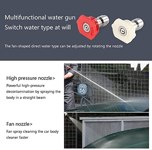 21V Cordless Car Wash Machine with Accessories Portable Electric Pressure Washer with Water Tank for Cars Gardens Terraces Windows Cleaning Works