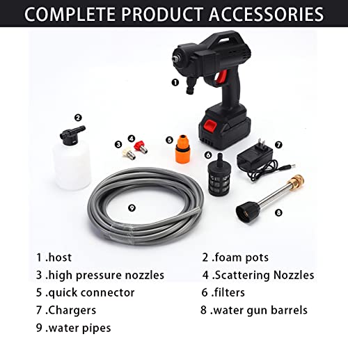 21V Cordless Soft Wash System with Accessories Portable Electric Power Cleaner for Cars Gardens Terraces Windows Cleaning Works