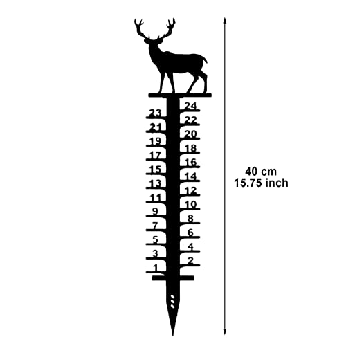 Gift 24cm Snowflake Snow Measuring Instrument Snowmobile Snow Measuring Instrument Metal Snow Measuring Ruler Outdoor Garden Ornament High Power Magnetic (Black, One Size)