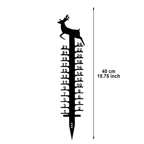 Gift 24cm Snowflake Snow Measuring Instrument Snowmobile Snow Measuring Instrument Metal Snow Measuring Ruler Outdoor Garden Ornament Screed Board 22 (Black, One Size)