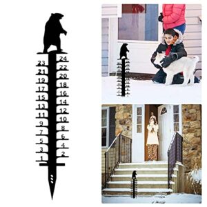 Gift 24cm Snowflake Snow Measuring Instrument Snowmobile Snow Measuring Instrument Metal Snow Measuring Ruler Outdoor Garden Ornament Waist Level Camera (Black, One Size)