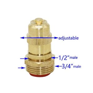 Quick Connect Garden Hose Brass Male 1/2" 3/4" Gardening Nozzle Adjustable Nozzle Fountain 360-degree Lawn Greenhouse Irrigation 1 (Color : 1I2 3I4)