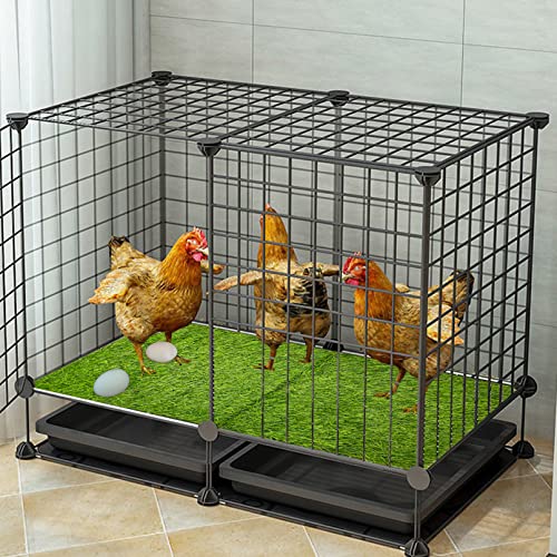 Hamiledyi Chicken Coop Grass Pads, Hen Nest Box Plastic Bedding Mats, Artificial Grass Turf Nesting Liners, Pet Garden Grass Tiles, Synthetic Poultry Bedding Pee Mats for Chickens Hens 6PCS