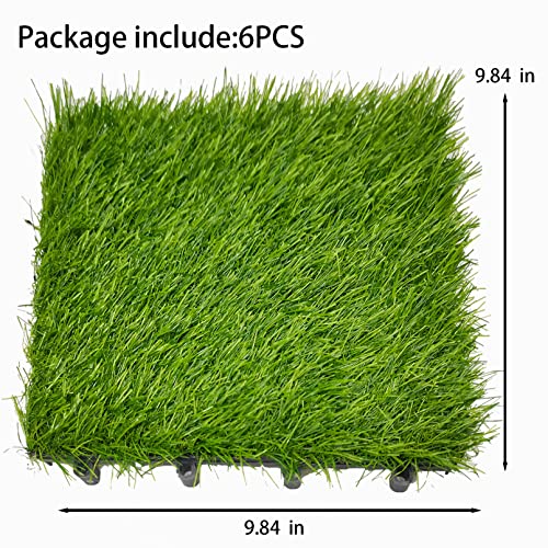 Hamiledyi Chicken Coop Grass Pads, Hen Nest Box Plastic Bedding Mats, Artificial Grass Turf Nesting Liners, Pet Garden Grass Tiles, Synthetic Poultry Bedding Pee Mats for Chickens Hens 6PCS