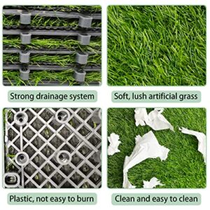 Hamiledyi Chicken Coop Grass Pads, Hen Nest Box Plastic Bedding Mats, Artificial Grass Turf Nesting Liners, Pet Garden Grass Tiles, Synthetic Poultry Bedding Pee Mats for Chickens Hens 6PCS