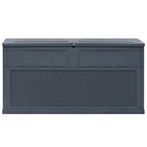 Canditree 84.5 Gallon Patio Storage Box, Storage Container Plastic for Garden, Poolside, Indoor/Outdoor Storage 46.9" X 18.1" X 23.6" Anthracite