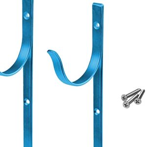 Colcolo Pool Hangers Aluminium Brackets Double Hook Hanging Rack for Garden, Blue