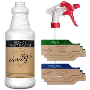 emily’s naturals neem oil for plants | spray kit makes 48oz | for outdoor garden and indoor house plants | safe and biodegradable