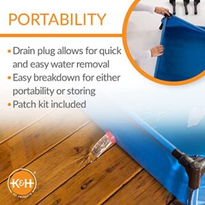 K&H Pet Products Pet Pool and Canopy, Collapsible Dog Swimming Pool, Outdoor Portable Bath Tub, Medium 25 x 32, Gray