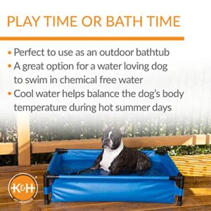 K&H Pet Products Pet Pool and Canopy, Collapsible Dog Swimming Pool, Outdoor Portable Bath Tub, Medium 25 x 32, Gray