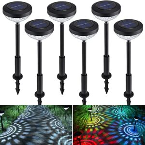 solar pathway lights – nihome color changing led solar outdoor lights waterproof super bright garden lights solar powered – landscape lighting for garden patio yard decor – 6 pack