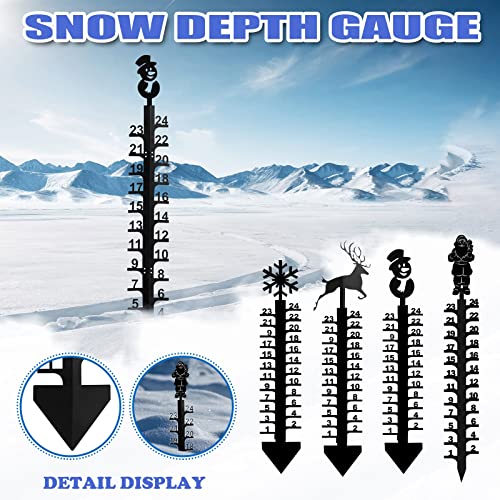 Snowflake Snow Meter Snowmobile Snow Meter Metal Snow Measuring Ruler Outdoor Garden Decoration