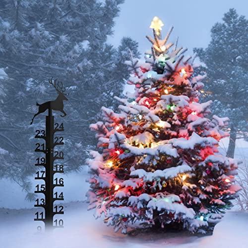 Snowflake Snow Meter Snowmobile Snow Meter Metal Snow Measuring Ruler Outdoor Garden Decoration