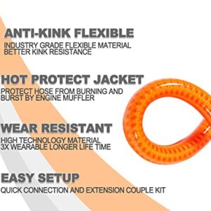 YAMATIC Pressure Washer Hose 50 ft Anti-Kink Flexible, Extension Power Washer Hose 3200 PSI X 1/4", M22 to 3/8" Quick Connect Couplers for Replacement (PU Wear-Resistant Jacket)