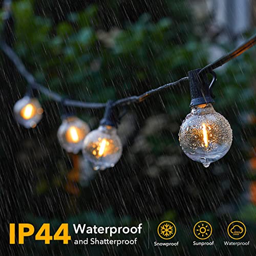 Solar String Lights Outdoor 29 Feet Waterproof Patio LED Lights with 25 Shatterproof Bulbs, 4 Light Modes, Hanging Lights Solar Powered for Backyard Garden Porch Yard Decor, E12 Base, 2700K