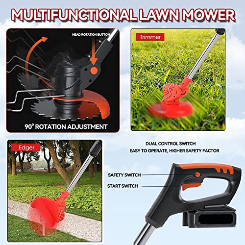 Windpost Electric Weed Wacker,650W Cordless Weed Eater,21V String Trimmers,Weed Wacker Cordless with Battery and Charger for Home Garden, Lawn, Yard, Bush Trimming & Pruning (Black)